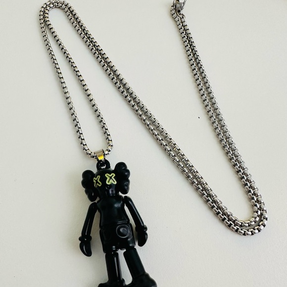 Accessories | Kaws Sesame Street Black Fashion Figure Pendant Necklace ...